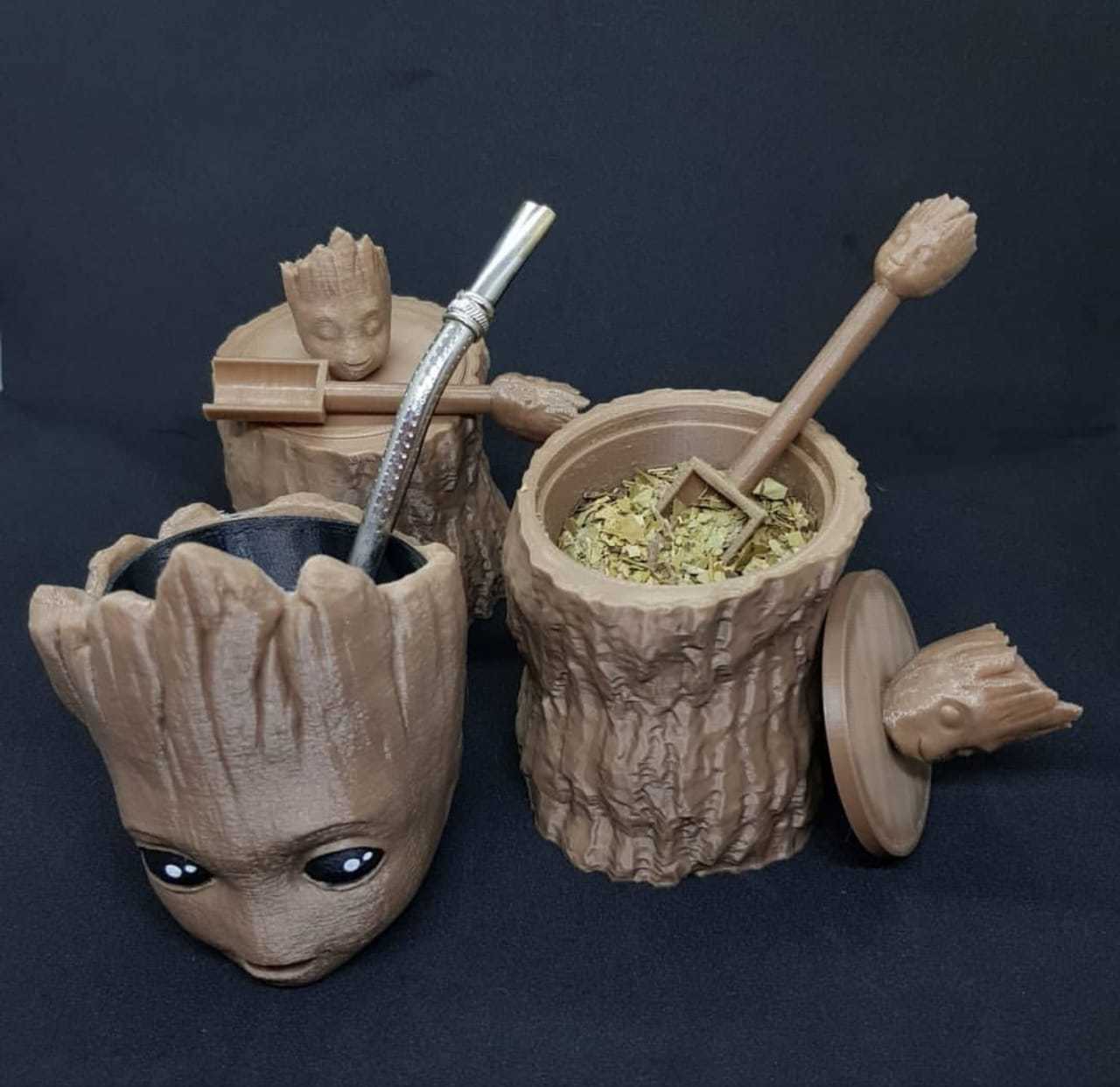 Archivo STL set mate baby groot completo azucarera y yerbera 🧉 (3MF)・Modelo de impresión 3D para ...